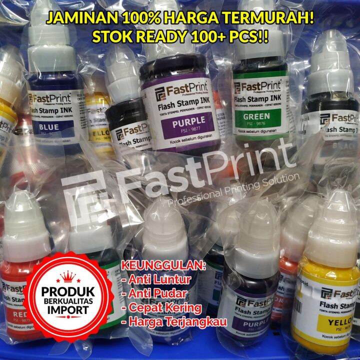 Tinta Stempel Flash Fast Print Warna Biru (Blue Ink) 70ml | Lazada ...