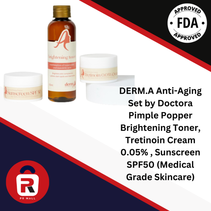 DERM.A Anti-Aging Set by Doctora Pimple Popper Brightening Toner ...