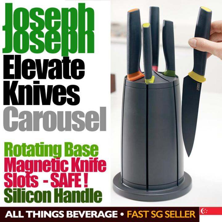 Joseph Joseph Elevate Knives Carousel Set of 5 Rotating Knife Block ...