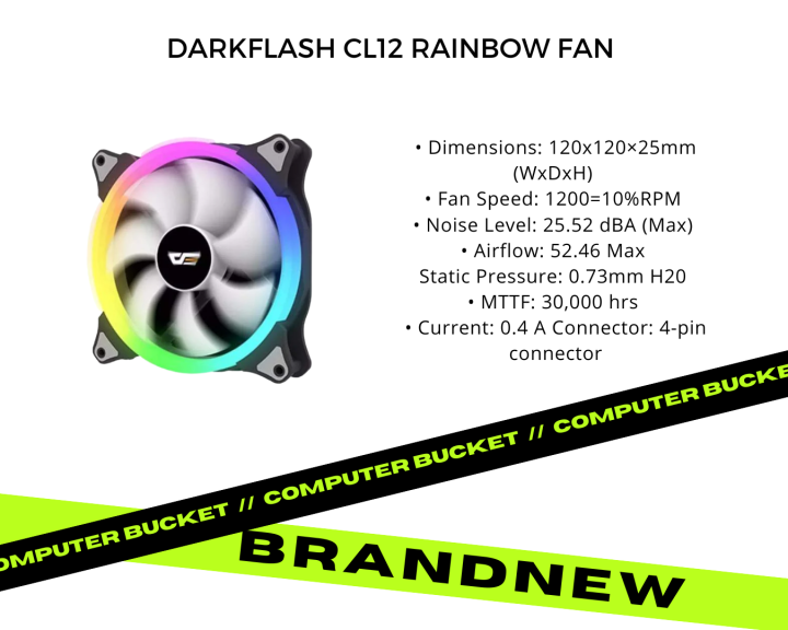 DARKFLASH CL12 RAINBOW FAN | Lazada PH