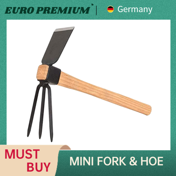 Garden Mini Hoe and Fork With Wooden Handle / Kayu Handle Cangkul Mini ...