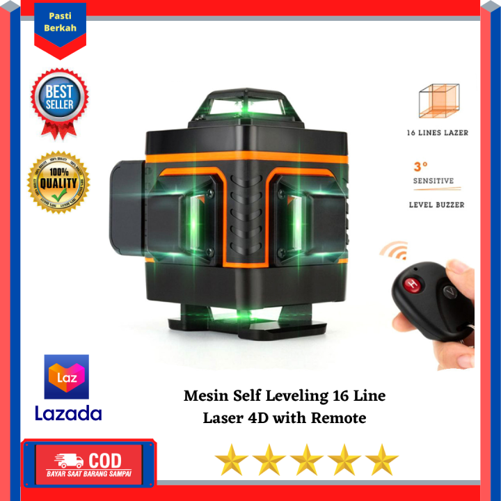 Laser Level 16 Lines/4D-Mesin Pengukur Rata Laser 16 Garis Putaran ...