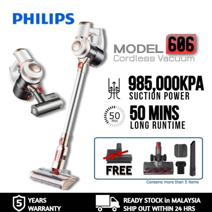 PHILIPS GHA-606 Cordless Handheld Vacuum Cleaner Lightweight High ...
