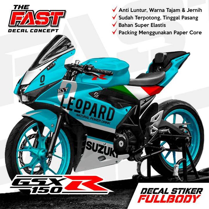 TERBARU Decal Gsx R150 Full Body Stiker Gsx R150 Leopard Racing Full ...
