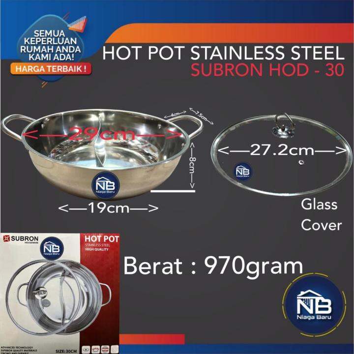 SUBRON PANCI SHABU 29CM SEKAT 2 SUKIYAKI STEAMBOAT HOT POT STAINLES ...