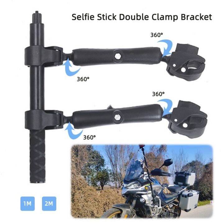 Motorcycle Bike Invisible Selfie Stick Monopod Handlebar Mount Bracket ...