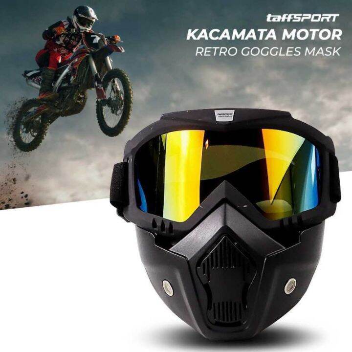 Kacamata Goggle Mask Topeng Helm Bogo Retro Trail Motor Cross SNI ...