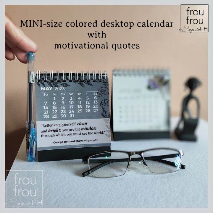 luqx80455sjp 2023 Mini Desktop Calendar with motivational quotes ...