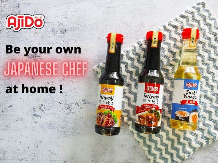 【HALAL】AJIDO Japanese Teriyaki Sauce【日式照烧酱】400g Sushi Vinegar 【寿司醋】350g ...