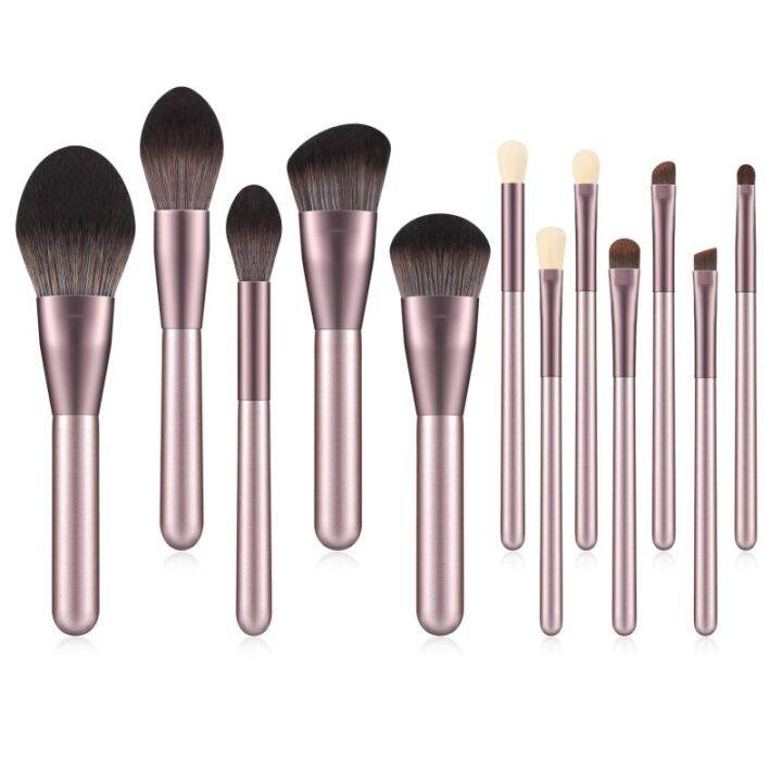 12 Pcs/Set High Quality Makeup Brushes Set Buffs Fiber Wool Blending ...