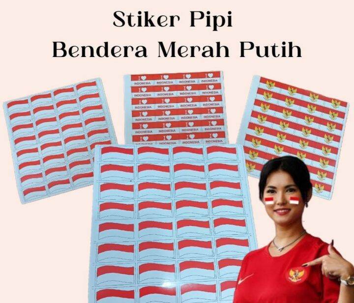 49 Pcs Stiker Pipi Merah Putih /Stiker Bendera Indonesia Hiasan HUT RI ...