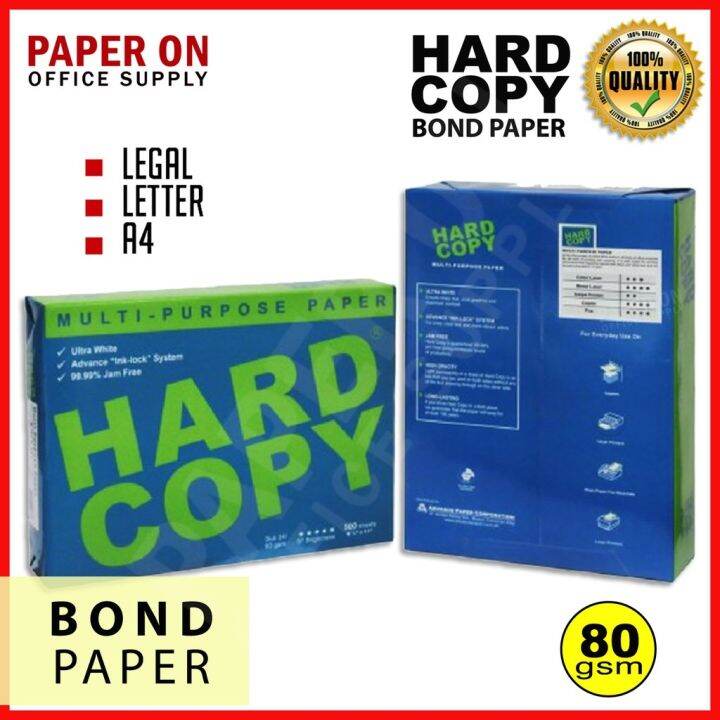 Hard Copy Paper SHORT / A4 LONG 80gsm 500sheets | Lazada PH