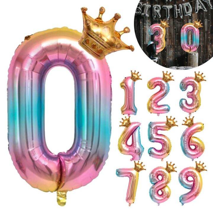 AVOCATION 40นิ้วค่ะ มงกุฎทองขนาดเล็ก ของตกแต่งงานปาร์ตี้ สายรุ้งสีรุ้ง ...