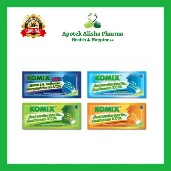 Komix Syrup 10sachet-Komix Sirup Rasa OBH Pippermint Jahe Obat Batuk ...