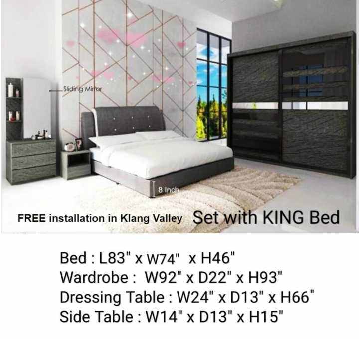 Q 10 Queen Bedroom Set / King Bedroom Set / Bed Frame / Wardrobe ...