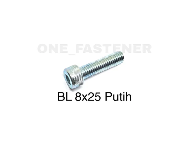 20 pcs Baut L M8x25 Putih L6 8mm 2.5cm 8x25 hex socket Heads cap screw 12 | Lazada Indonesia