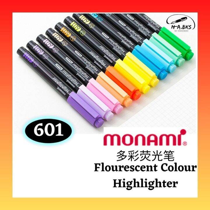 Monami 601 Flourescent Colour Highlighter Textliner Pen | Lazada