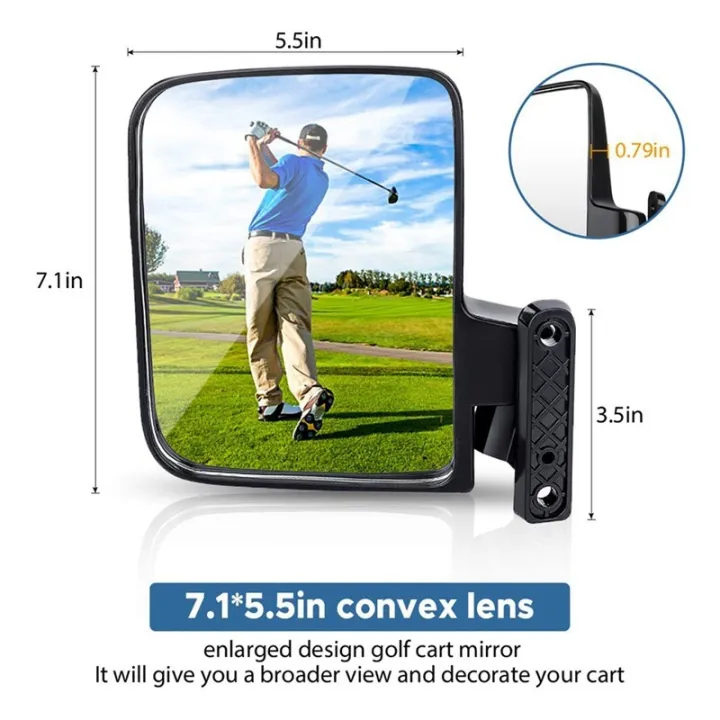 【In stock】Cart Mirrors - Universal Folding Side View Mirror For Golf ...