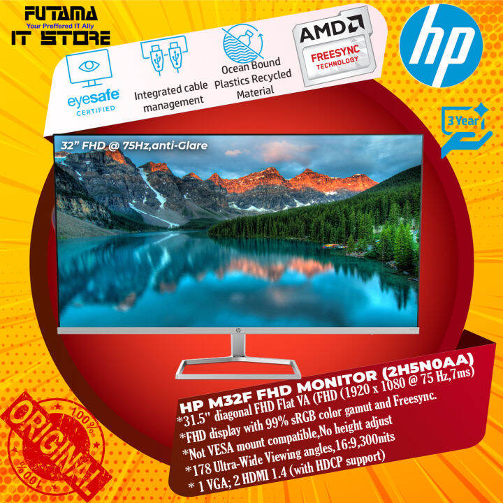 HP M32f Full HD Monitor - 31.5"/ VA Display/ 7ms GtG/ AMD FreeSync ...