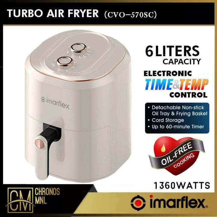 Imarflex air fryers 6L large capacity fully automatic intelligent air ...