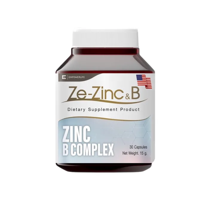 ZE-ZINC&B ZINC B COMPLEX 30เม็ด ซี ซิงค์+วิตามินบี Ze zinc 30 cap ...