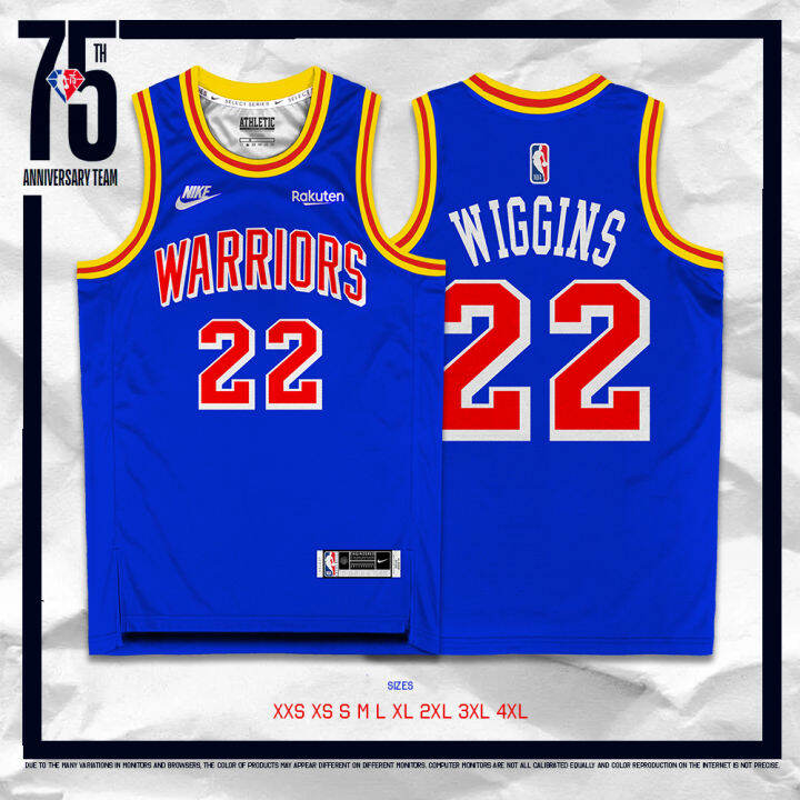 75th Edition NBA Golden State Warriors Andrew Wiggins Basketball Jersey ...