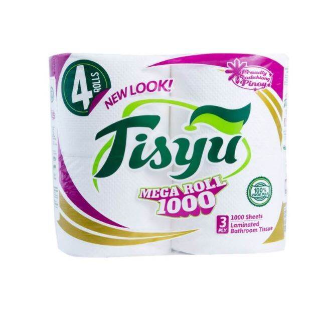 Tisyu New Look MEGA ROLL 1000 Bathroom Tissue (4 Rolls) - 3 Ply, 344 ...