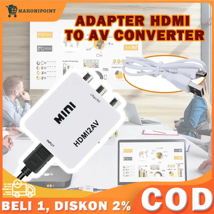 Mini HDMI To RCA AV / CVBS Adapter Support HD 1080P Mini HDMI2AV Video ...