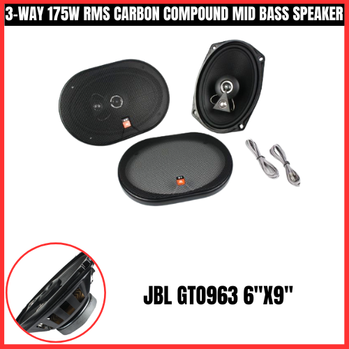JBL GTO963 6"X9" 3-WAY 175W RMS CARBON COMPOUND MID BASS SPEAKER ...