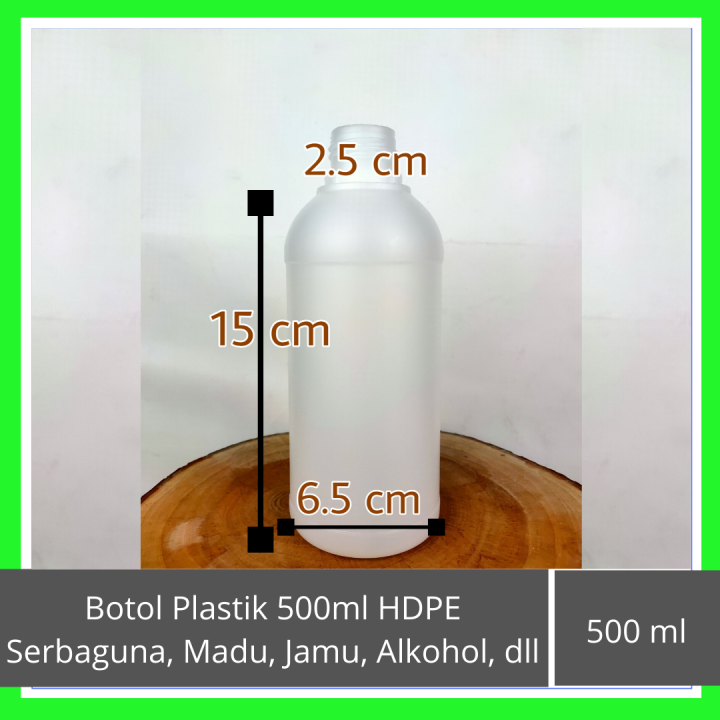 Botol Plastik 500ml HDPE Serbaguna Madu Jamu Alkohol Kimia Oli Parfum ...