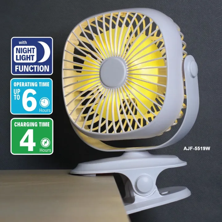 fan Akari BUY 1, TAKE 1 - 5 Rechargeable Clip Fan with LED (AJF-5519 ...
