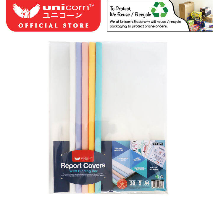 Unicorn Stationery Report Covers With Binding Bar UHF-287A 5's | Lazada