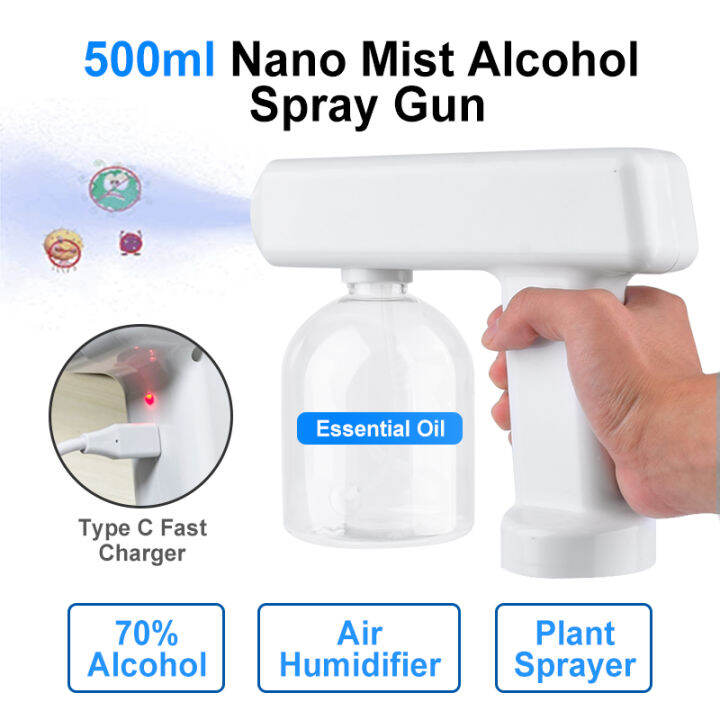 500ml Nano Mist Alcohol Spray Gun with UV Light Disinfectant Fogging ...