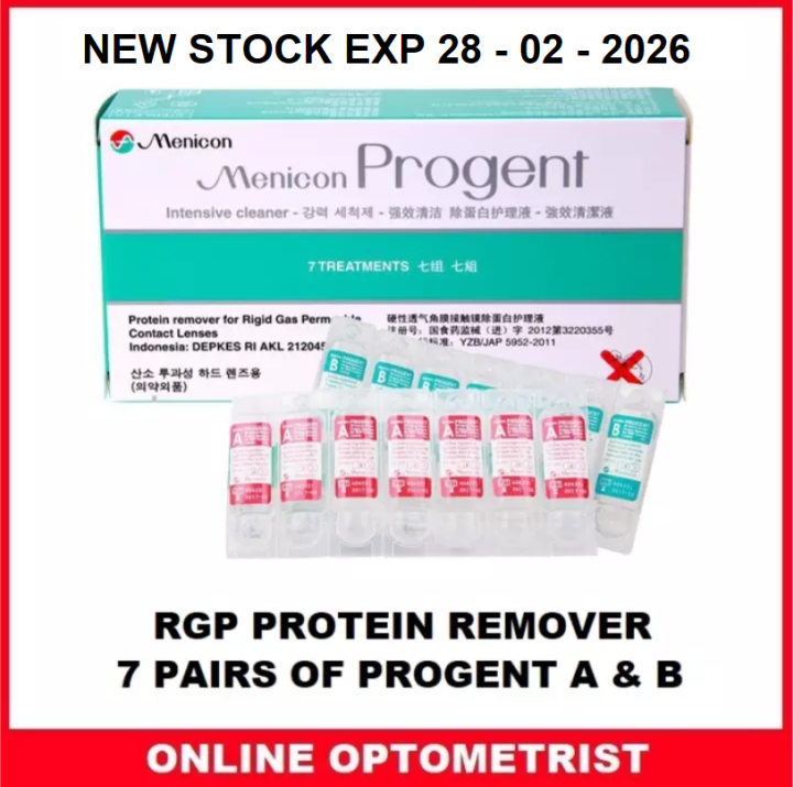 [NEW STOCK] ***LIMITED QUANTITY*** Menicon Progent RGP/ORTHO-K Protein Remover 7 Pair Of Progent ...