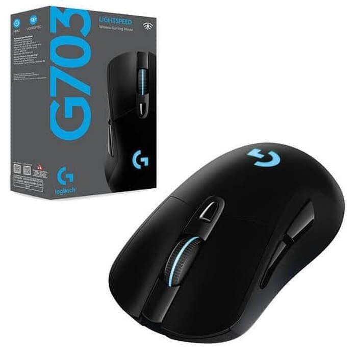 Wireless Gaming Mouse Logitech G703 LIGHTSPEED, LIightSync RGB, with Hero Sensor 25K - Garansi ...