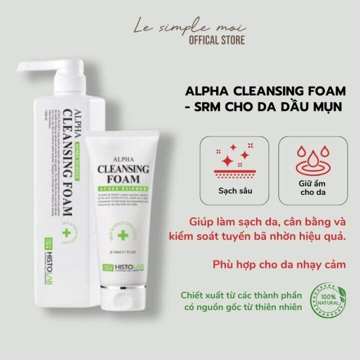 Sữa rửa mặt Gel Alpha Cleansing Foam Histolab cho da dầu mụn sạch sâu ...