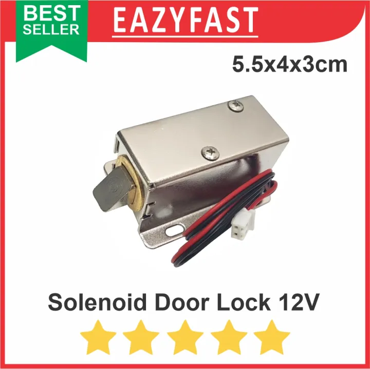 Solenoid Electric Door Lock 12v Slot Kunci Pintu Elektrik RFID Arduino ...