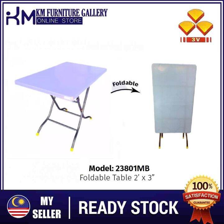 KM Furniture 3V Plastic Rectangular Folding Table 2x3 (With ...