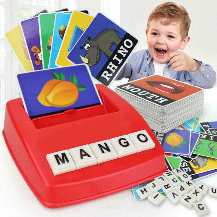 Kids English Word Learning Machine Puzzle Toy Letters Card Spelling ...