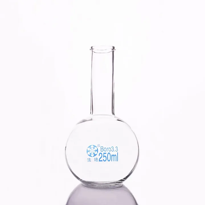 Boiling flask flat bottom long narrow neck Capacity 250ml The O.D. of ...