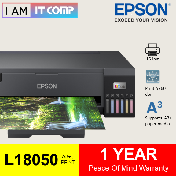 Epson A3 Photo Color L1800 / L18050 Inkjet Printer With Borderless Low ...