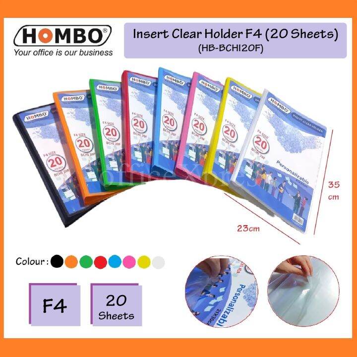 Insert Clear Holder F4 20 Lembar / Map Plastik Pocket / Dokumen Keeper ...