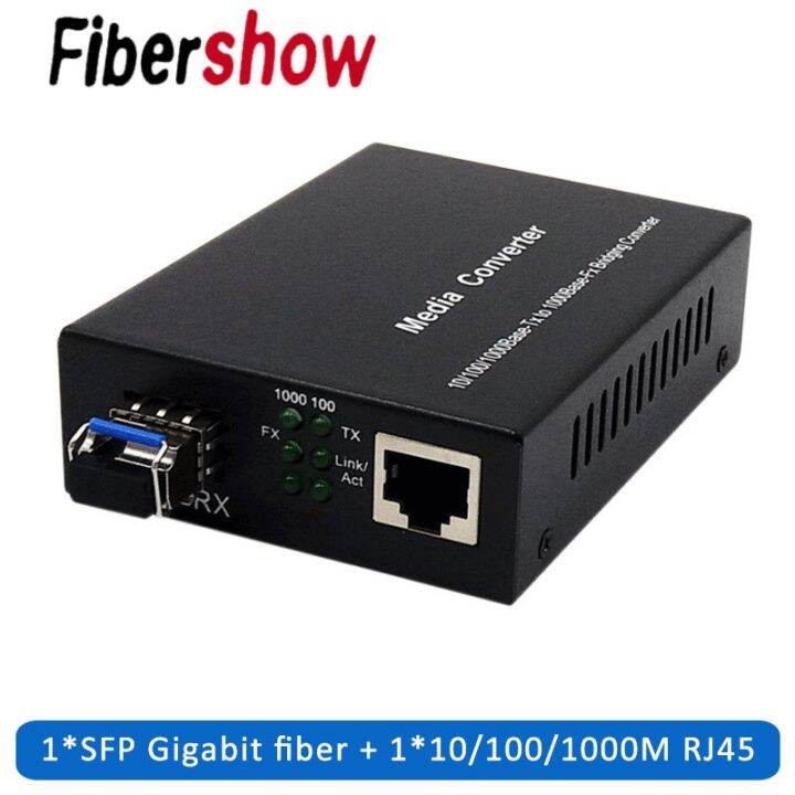 Fiber Optical media converter 1 port sfp to 1 rj45 gigabit optical fiber ethernet for ip camera ...