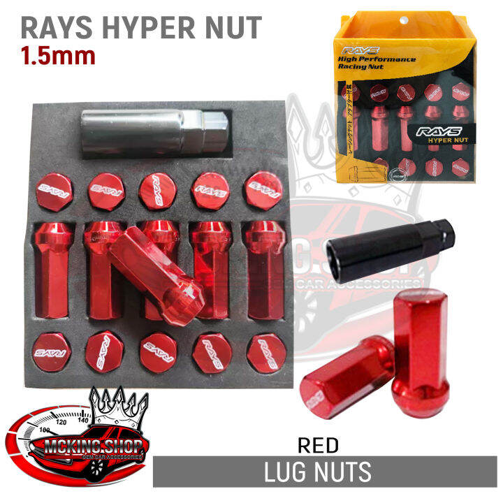 Rays Hyper Nut extended Steel Wheel 1.5 Lug Nuts Set of 20pcs (Red) | Lazada PH