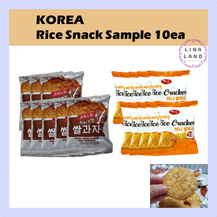 KOREA Snack Rice Cracker Cookies Sample 10ea set, Honey Snow Flower ...