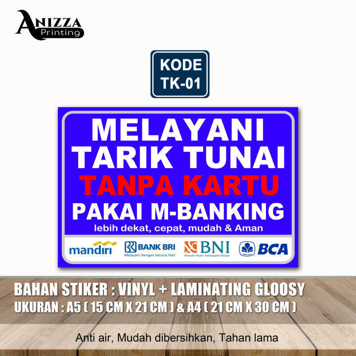 STIKER MELAYANI TARIK TANPA KARTU + LAMINASI GLOSSY | Lazada Indonesia