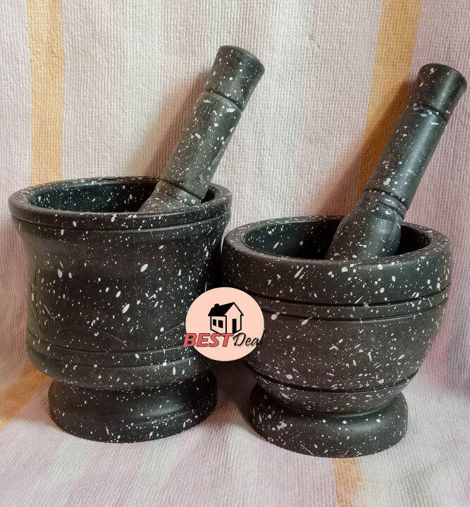 Black Marble-like Plastic Mortar and Pestle or Plastic Almeres in ...