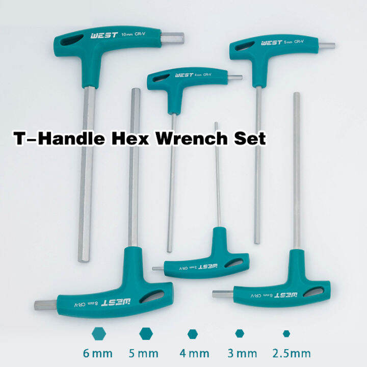 5pcs/set T-Handle Hex Key Set T-Handle Hex Wrench Set 2.5/3/4/5/6mm T ...
