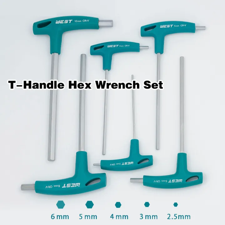 5pcs/set T-Handle Hex Key Set T-Handle Hex Wrench Set 2.5/3/4/5/6mm T ...
