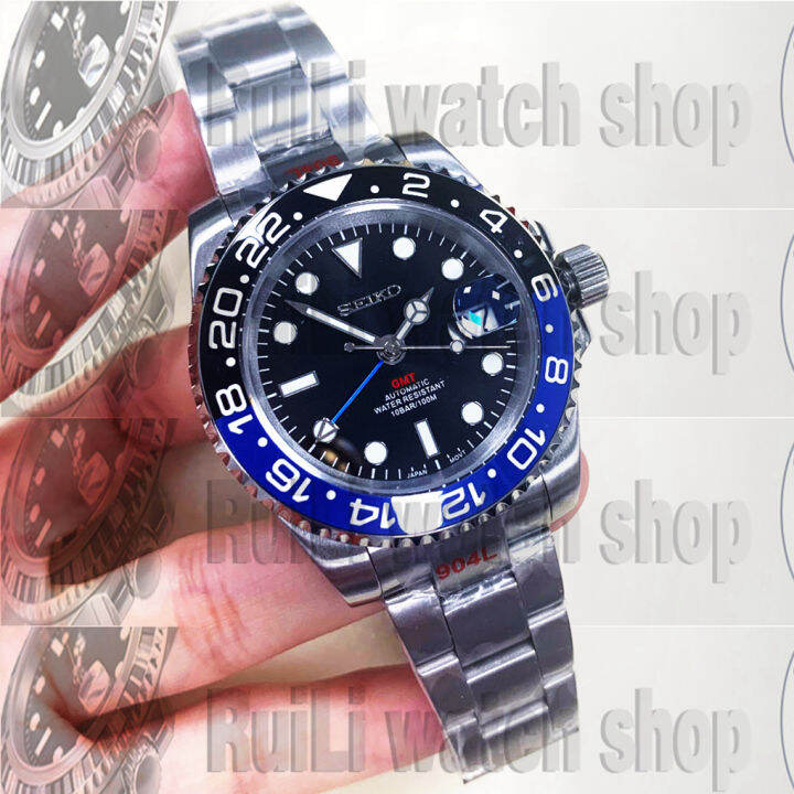 Mod NH34 GMT Automatic Men's Mechanical Watch Stainless Steel Case 40mm fit for Seiko Movement ...